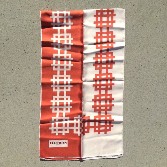 Korrigan Paris | Accessories | Vintage Silk Scarf Orange And Cream Hand ...